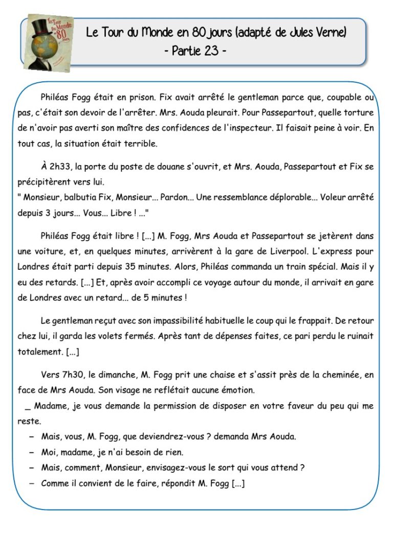 Le Tour du Monde en 80 jours - Jules Verne - RPI St-Poix Laubrières